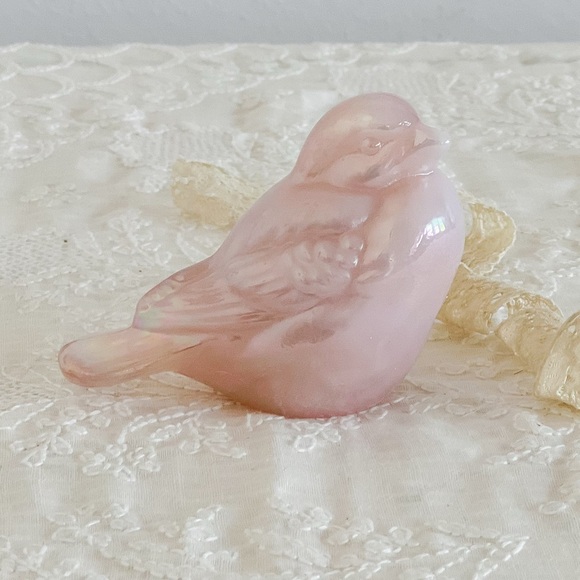 Fenton | Accents | Fenton Pink Carnival Glass Bird Figurine Pastel Home ...